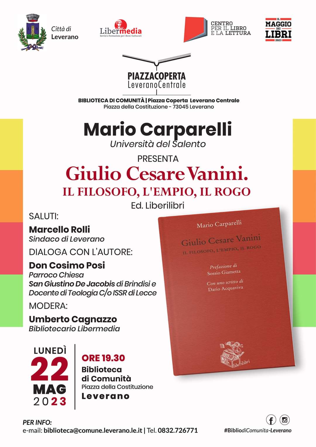 A Leverano Mario Carparelli presenta il libro ''Giulio Cesare Vanini ...